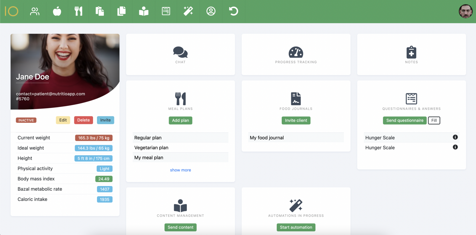 Free AI CRM Nutrition software for dietitians nutritionists coaches 🚀